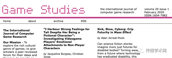 【出版】《游戏研究》（Game Studies）：2020年第1期（开源）_Being