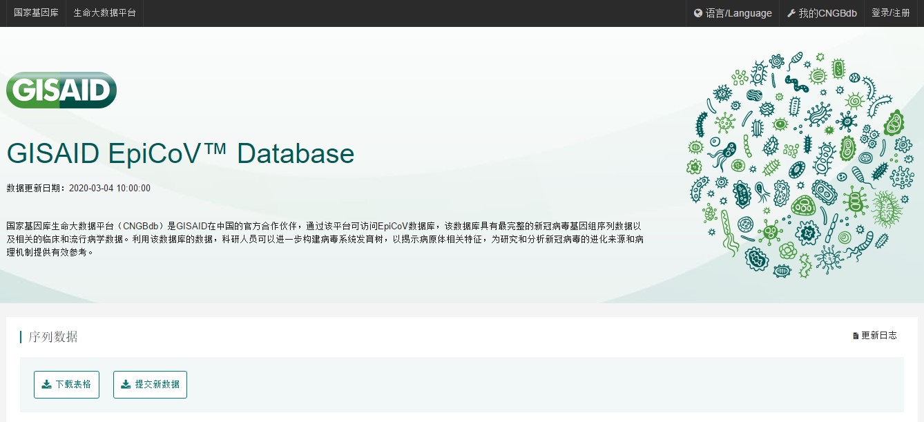 国家基因库：GISAID中国首个授权机构，助病毒数据共享_CNGBdb