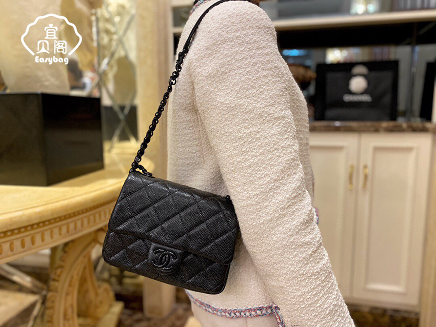 香奈儿不一样的经典款——磨砂方胖子2020春夏新款cf迷你_包包