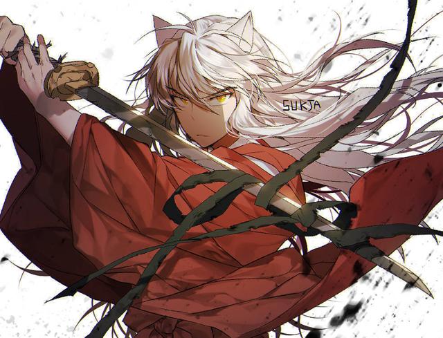 这位画师最爱犬夜叉，一头黑发的狗子也好帅！_小时候