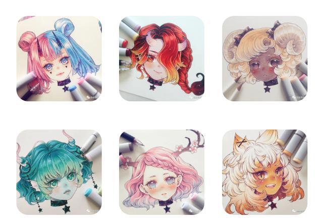 ins坐拥60多万粉丝，十二星座爆红，竟是个“业余”马克笔画师？_copic