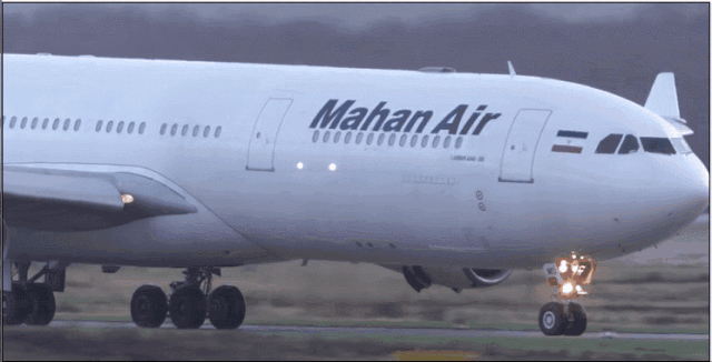 特写丨Mahan航空A340-300着陆瞬间打开反推_搜狐网