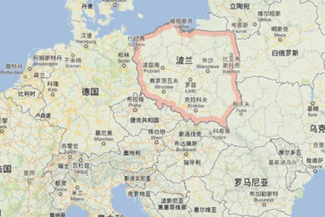 波兰地图图片