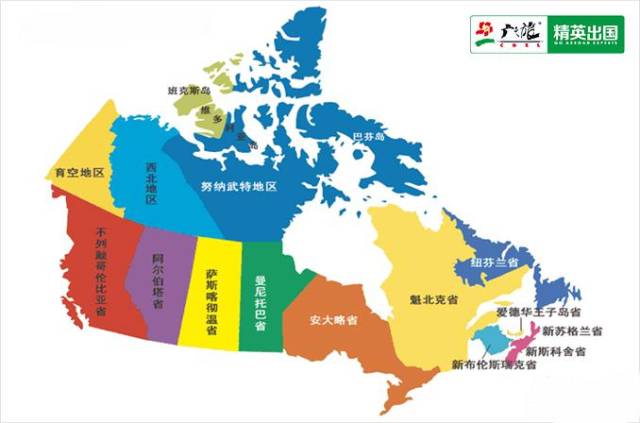 加拿大地图高清英文版图片